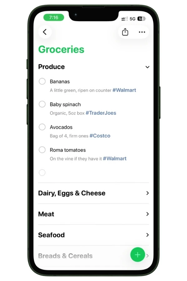 Apple Reminders Grocery List That Runs Itself