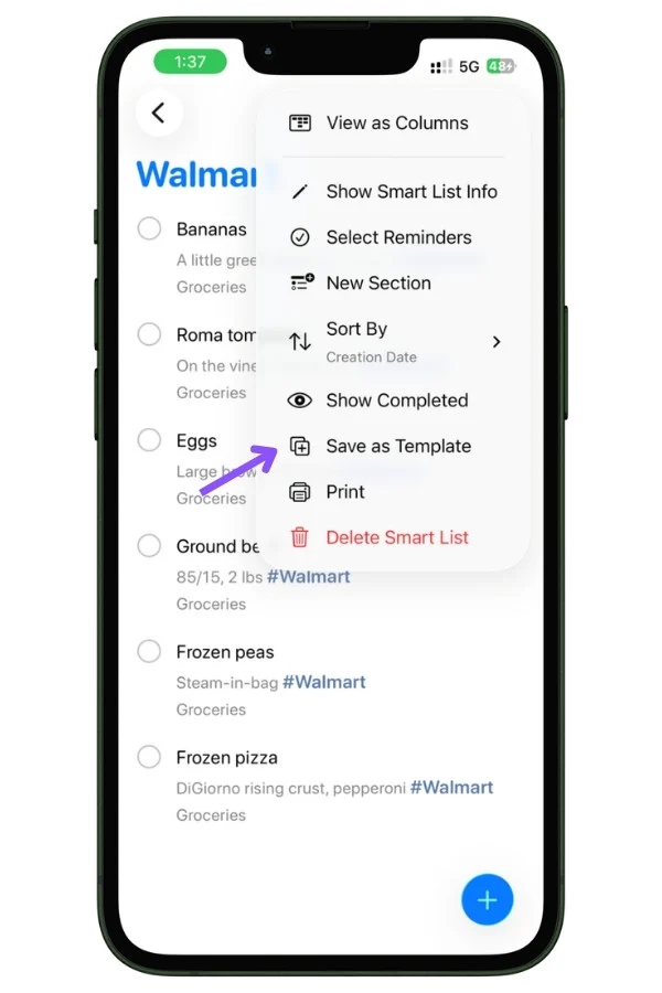 Apple Reminders Grocery List That Runs Itself